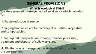 Republic Act 9003( Environmental Science)pptx. | PPTX | Environmental ...
