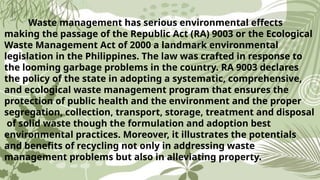 Republic Act 9003( Environmental Science)pptx. | PPTX