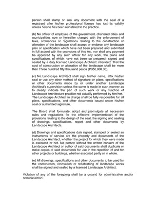 Ra 9053 landscape architecture law | PDF