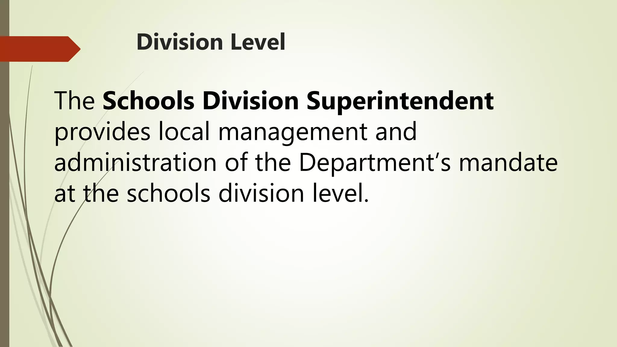Basic Education System: DepEd Organizational Structure | PPTX