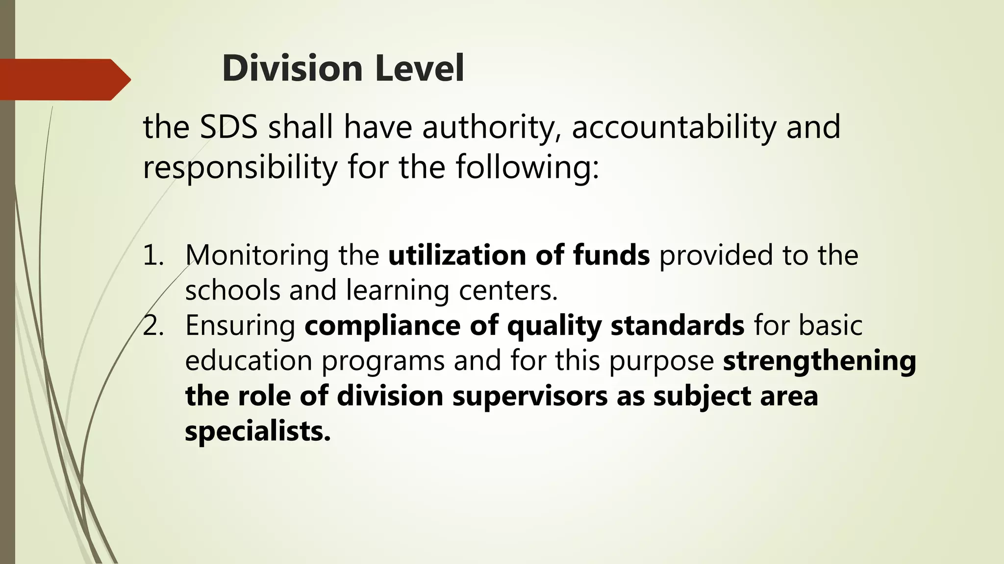 Basic Education System: DepEd Organizational Structure | PPTX