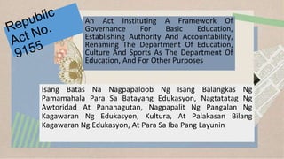 RA9155.pptx | Primary Education | Education