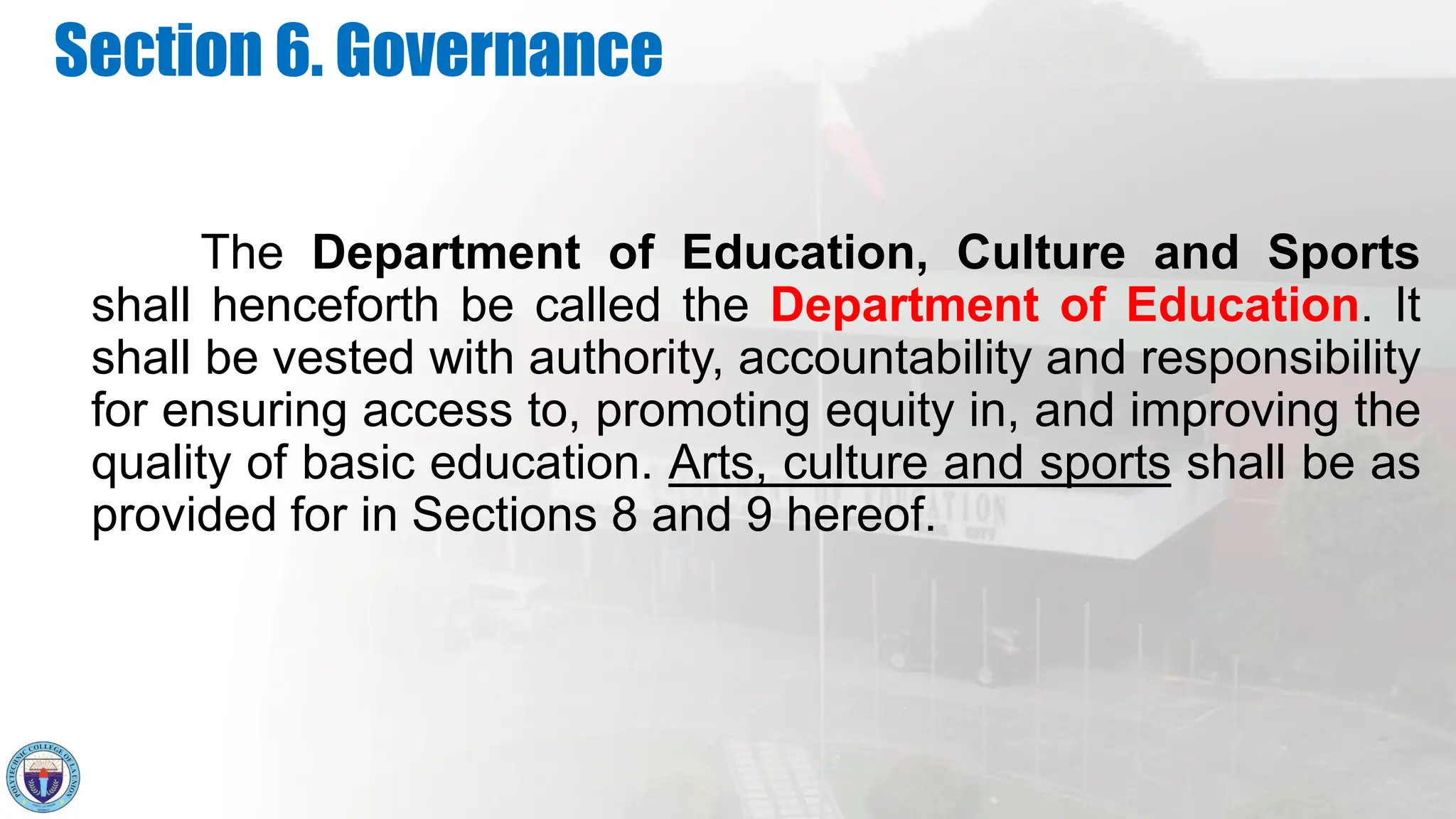 RA 9155 or Governance of Basic Education Act of 2001 | PDF