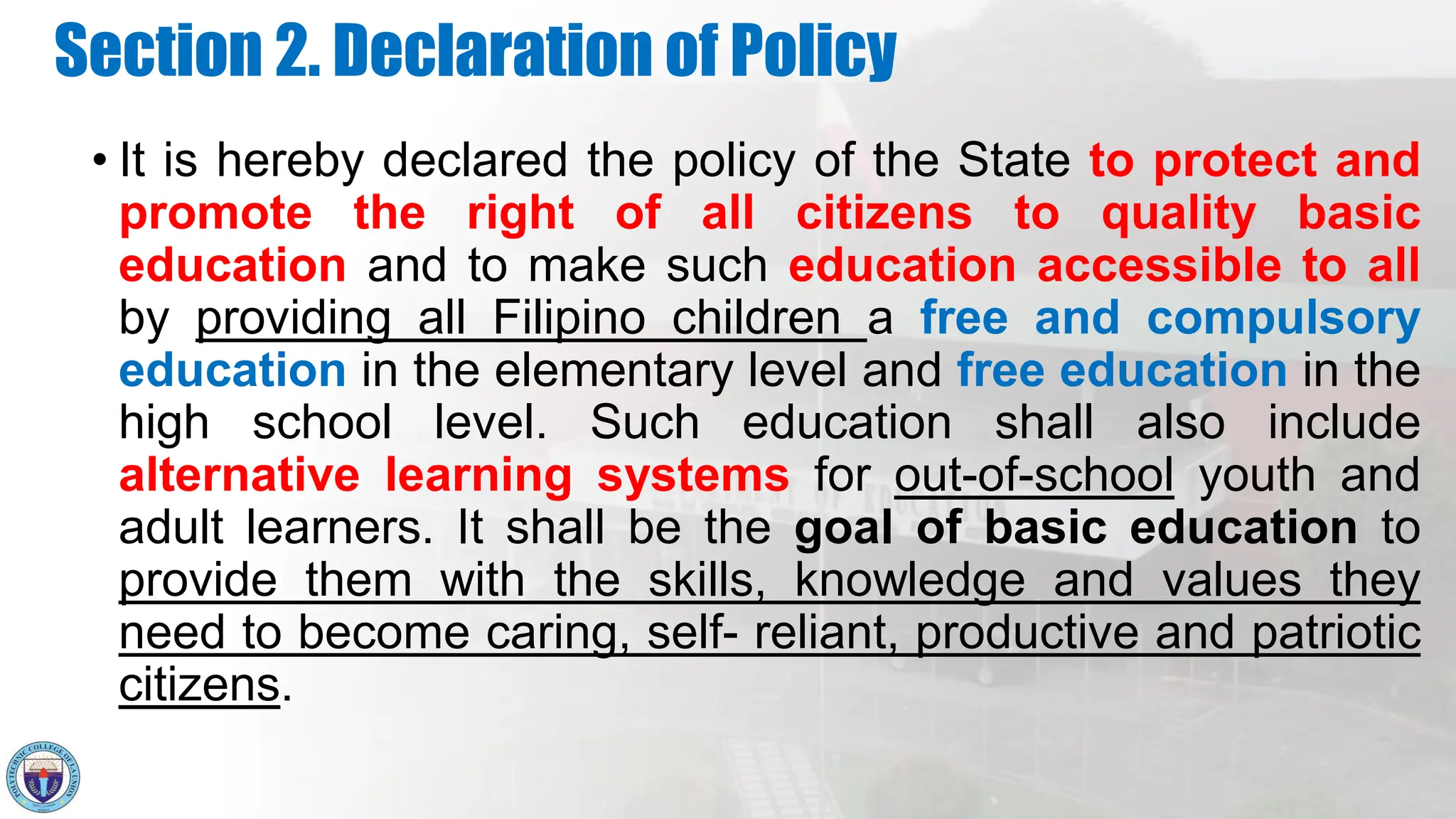 RA 9155 or Governance of Basic Education Act of 2001 | PDF