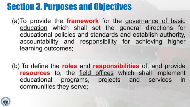 RA 9155 or Governance of Basic Education Act of 2001 | PDF | Primary ...