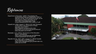 RA 9155 or Governance of Basic Education Act of 2001 | PDF