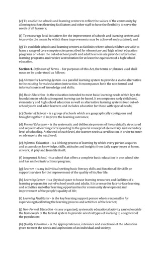 Ra 9155 dep ed law | DOCX | Professional School | Postgraduate Education