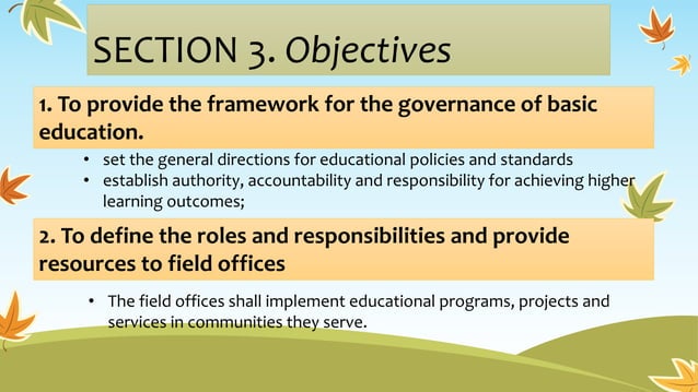 Ra9155: Governance of Basic Education Act of 2001 | PPTX