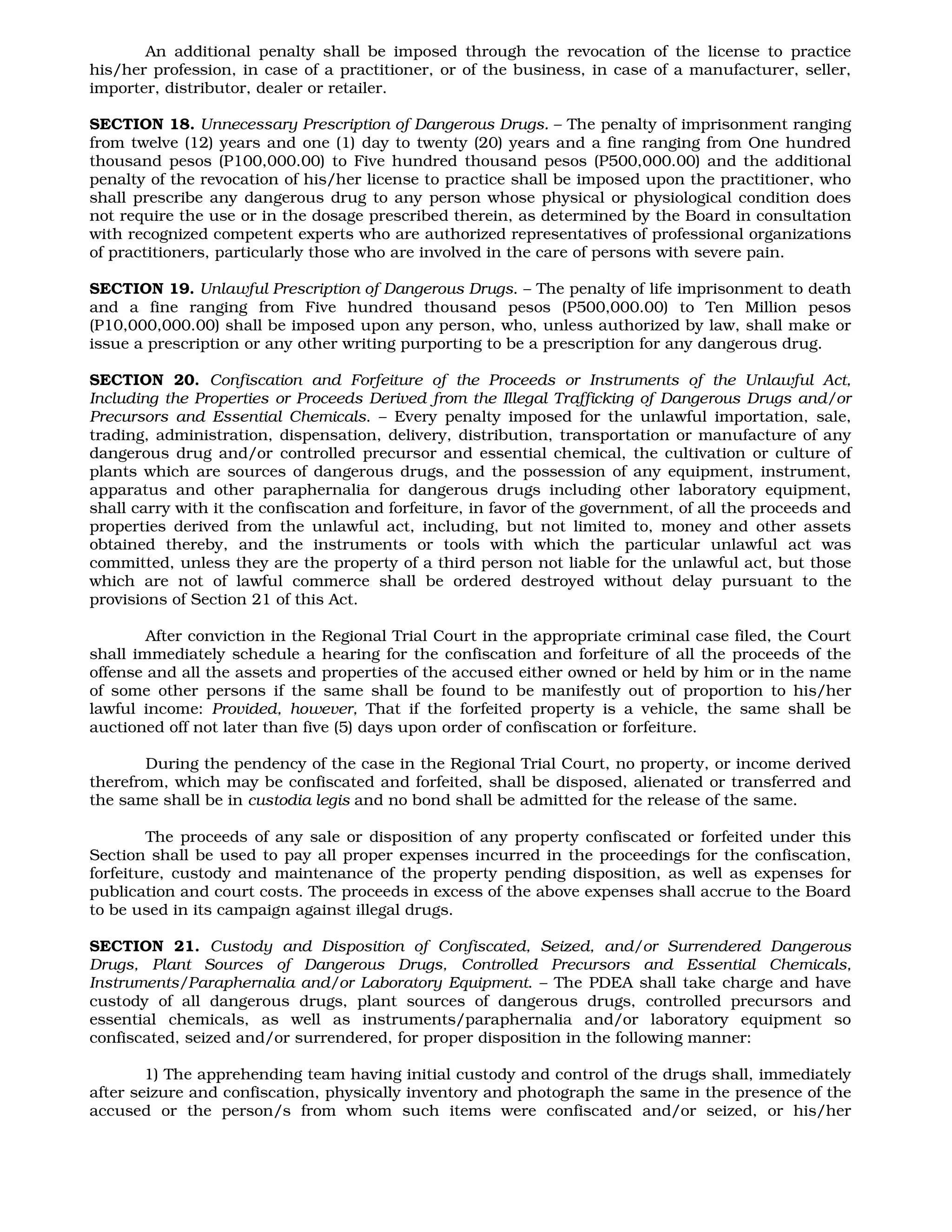 Ra 9165 comprehensive dangerous drugs act | PDF