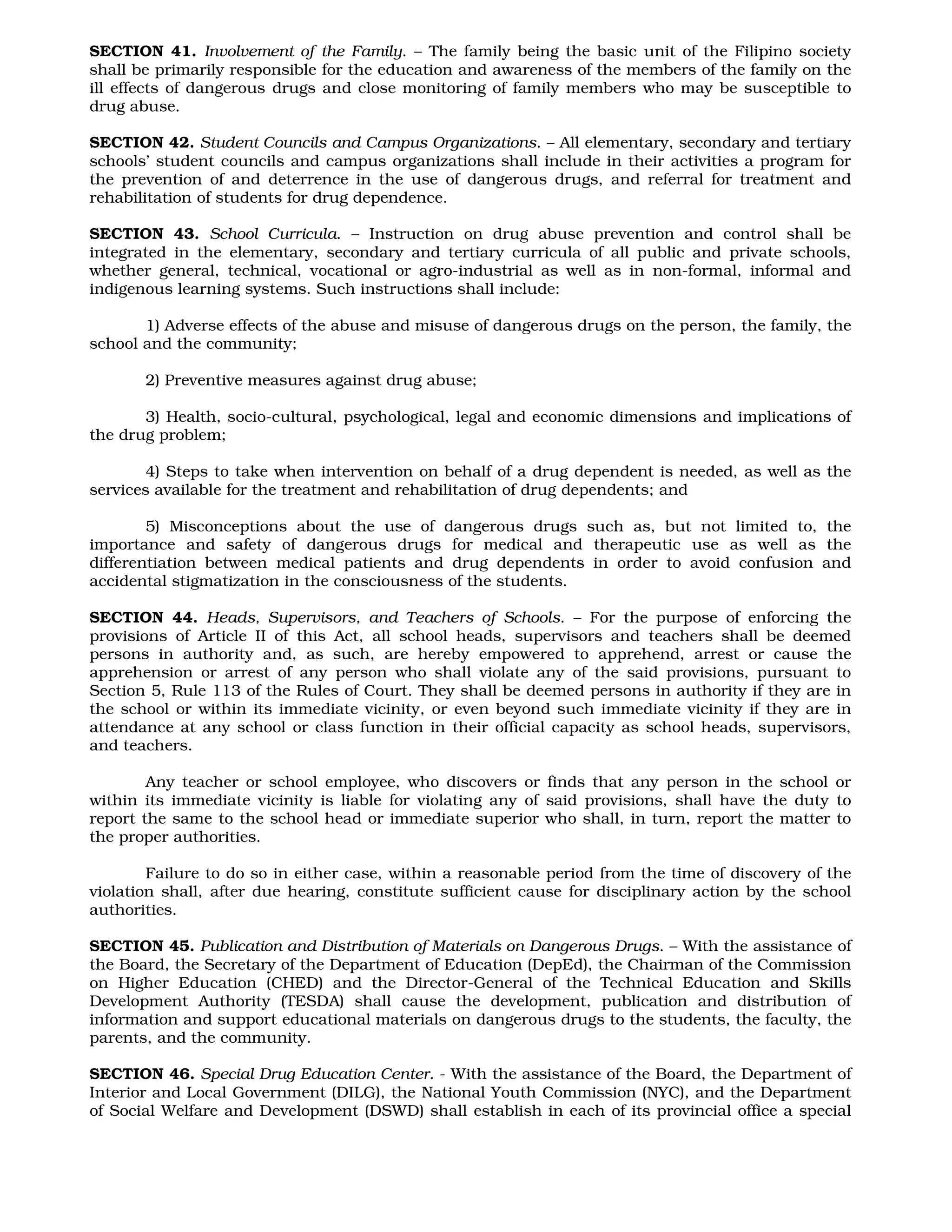 Ra 9165 comprehensive dangerous drugs act | PDF