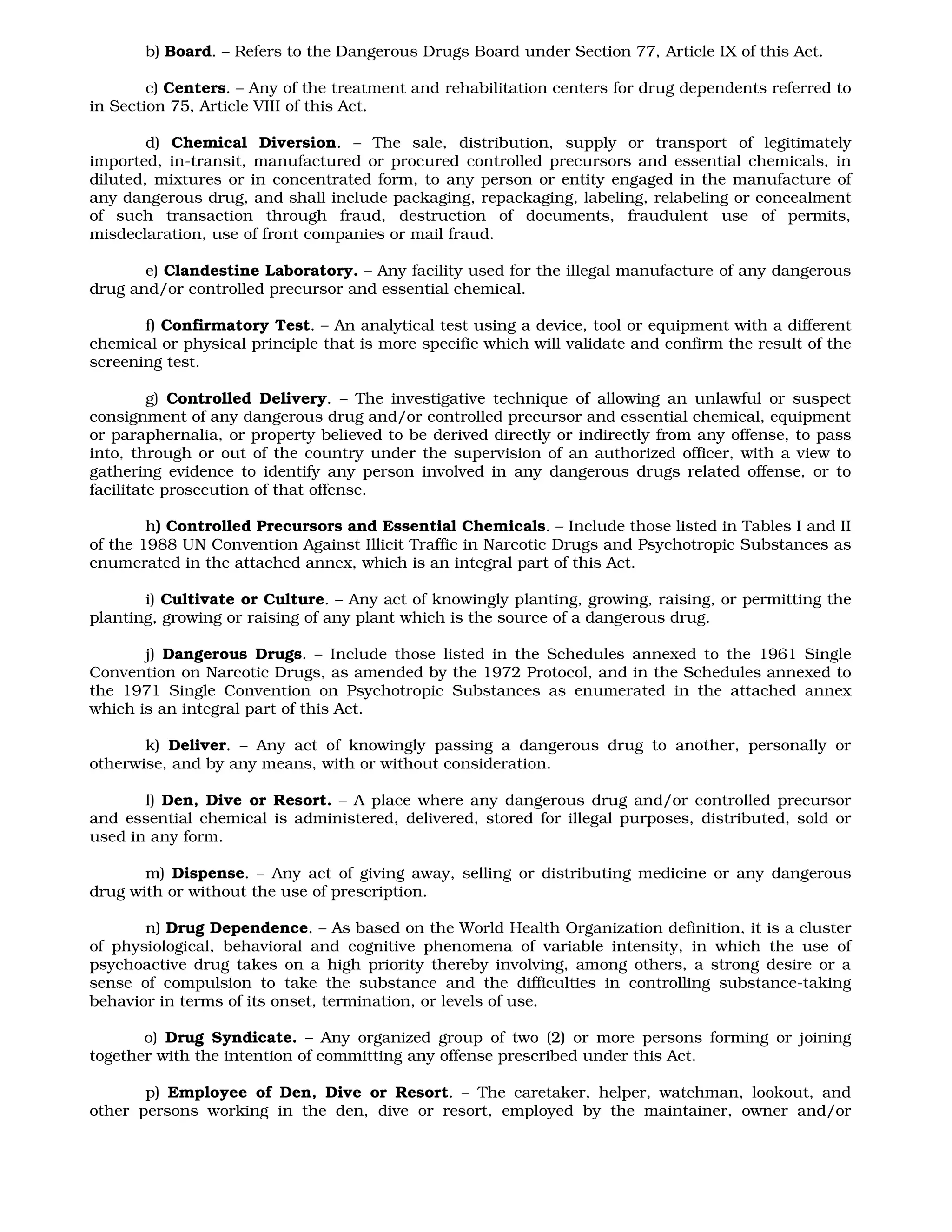 Ra 9165 comprehensive dangerous drugs act | PDF