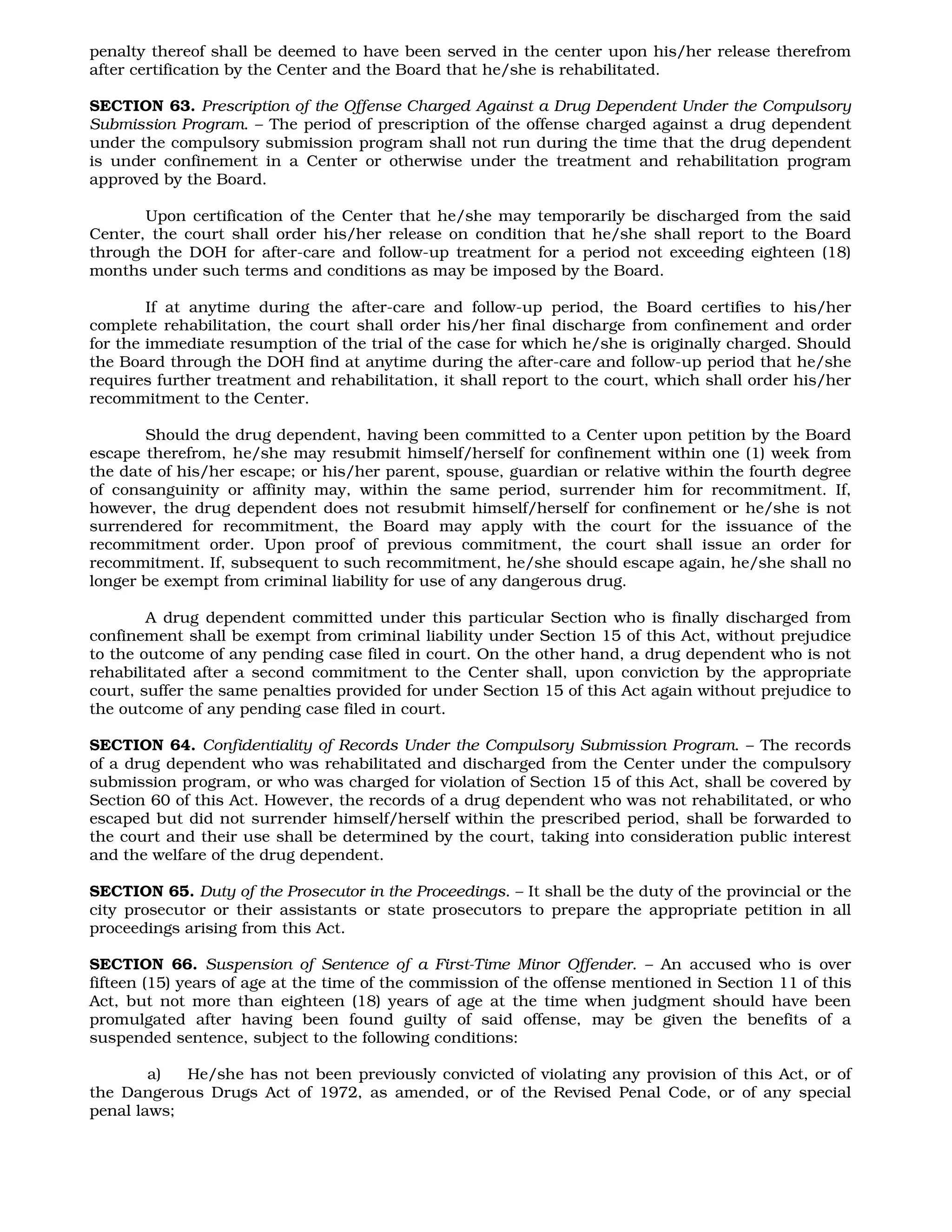 Ra 9165 comprehensive dangerous drugs act | PDF