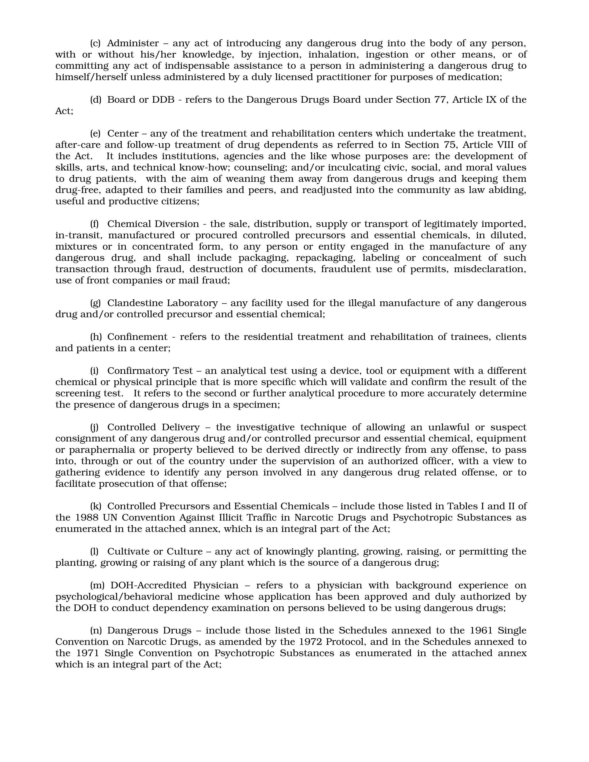 Ra 9165 comprehensive dangerous drugs act | PDF