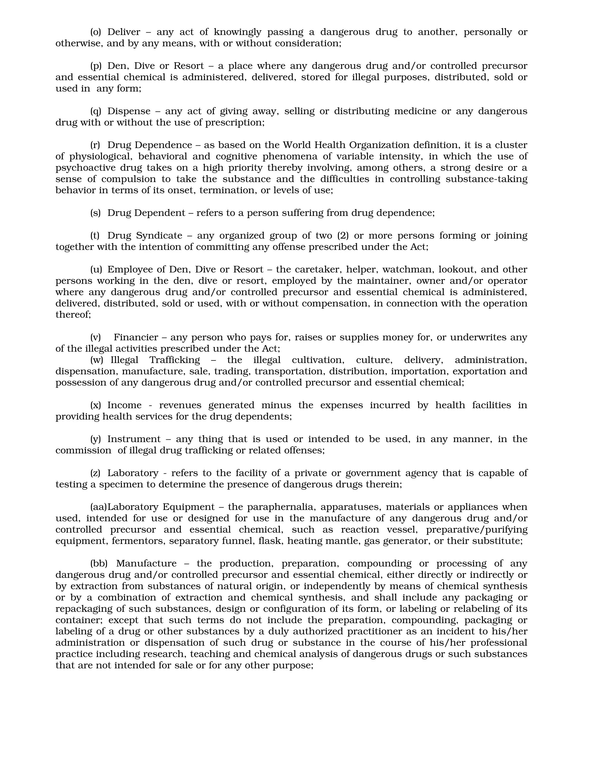 Ra 9165 comprehensive dangerous drugs act | PDF