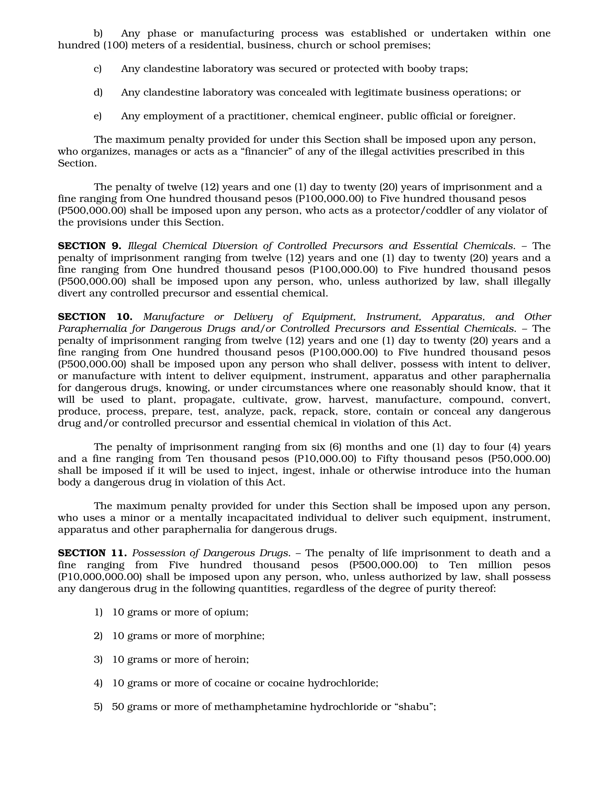 Ra 9165 comprehensive dangerous drugs act | PDF