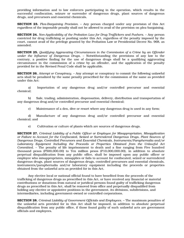 Ra 9165 comprehensive dangerous drugs act | PDF