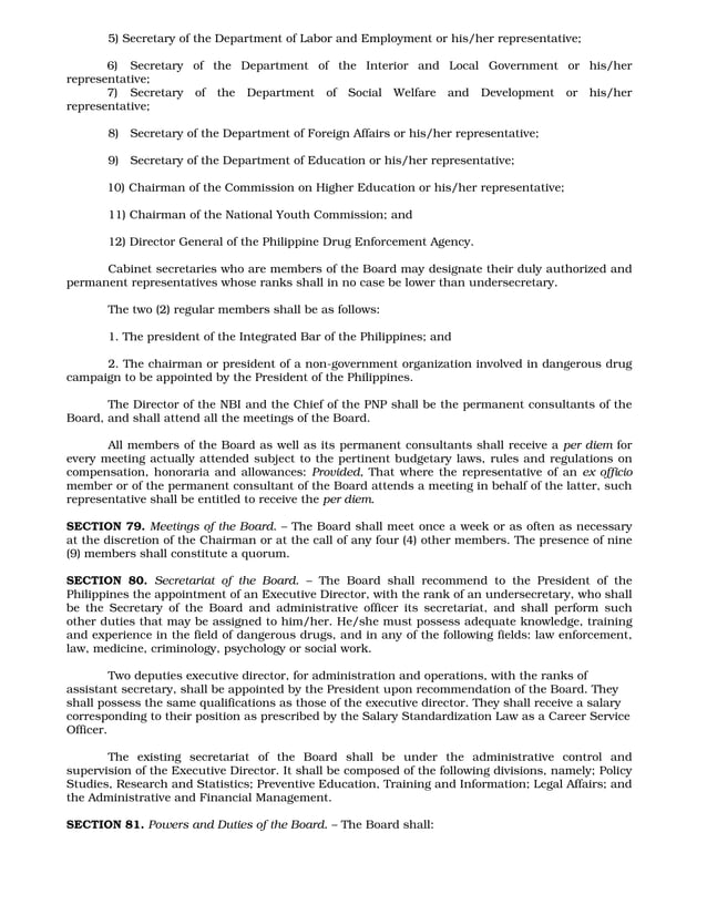 Ra 9165 comprehensive dangerous drugs act | PDF