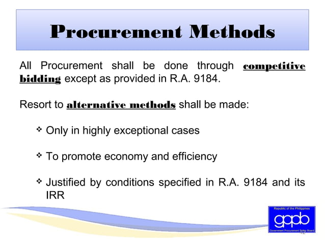 General Provisions of RA 9184 | PPT