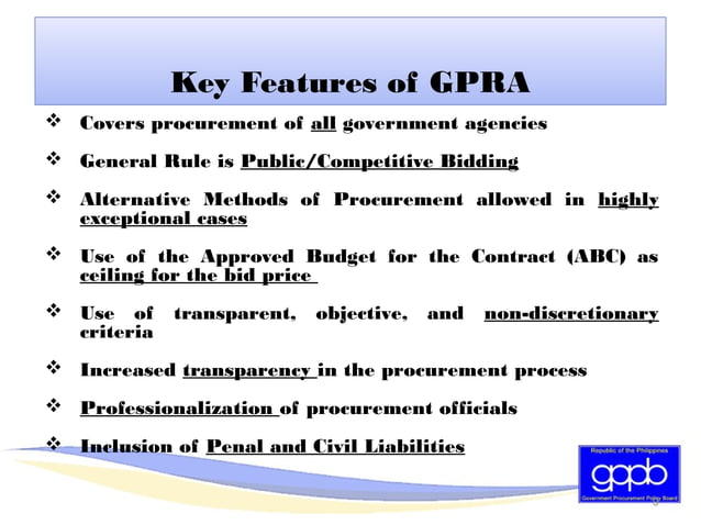 General Provisions of RA 9184 | PPT