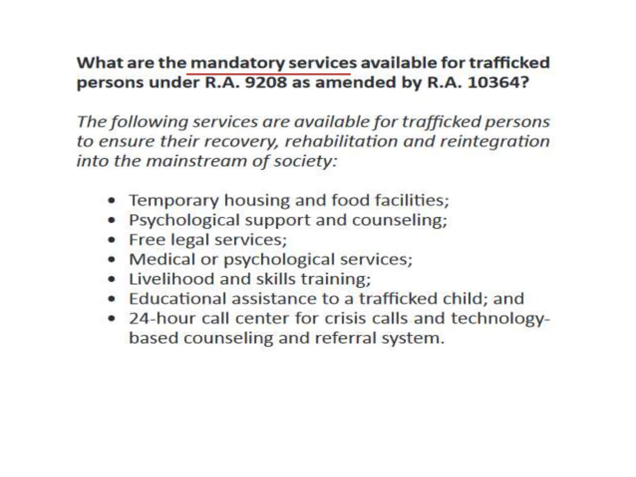 RA 9208 amended RA 10364 ANTI - TRAFFICKING.pptx