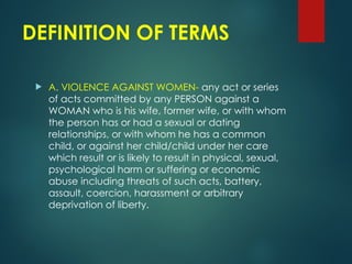 Republic Act 9262 or VAWC under the Philippines | PPT
