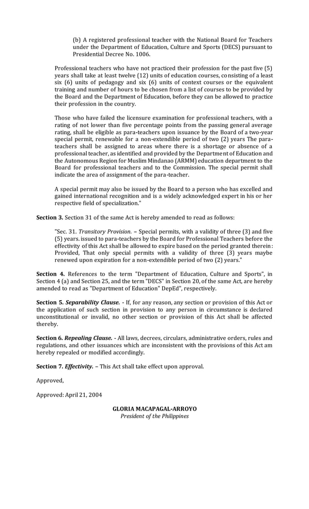 R.A. No.9293 | Professional School | Postgraduate Education