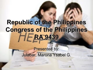 Republic Act No. 9439 | PPT