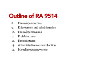 For school notes in Republic act 9514: Revised Fire Code of the ...