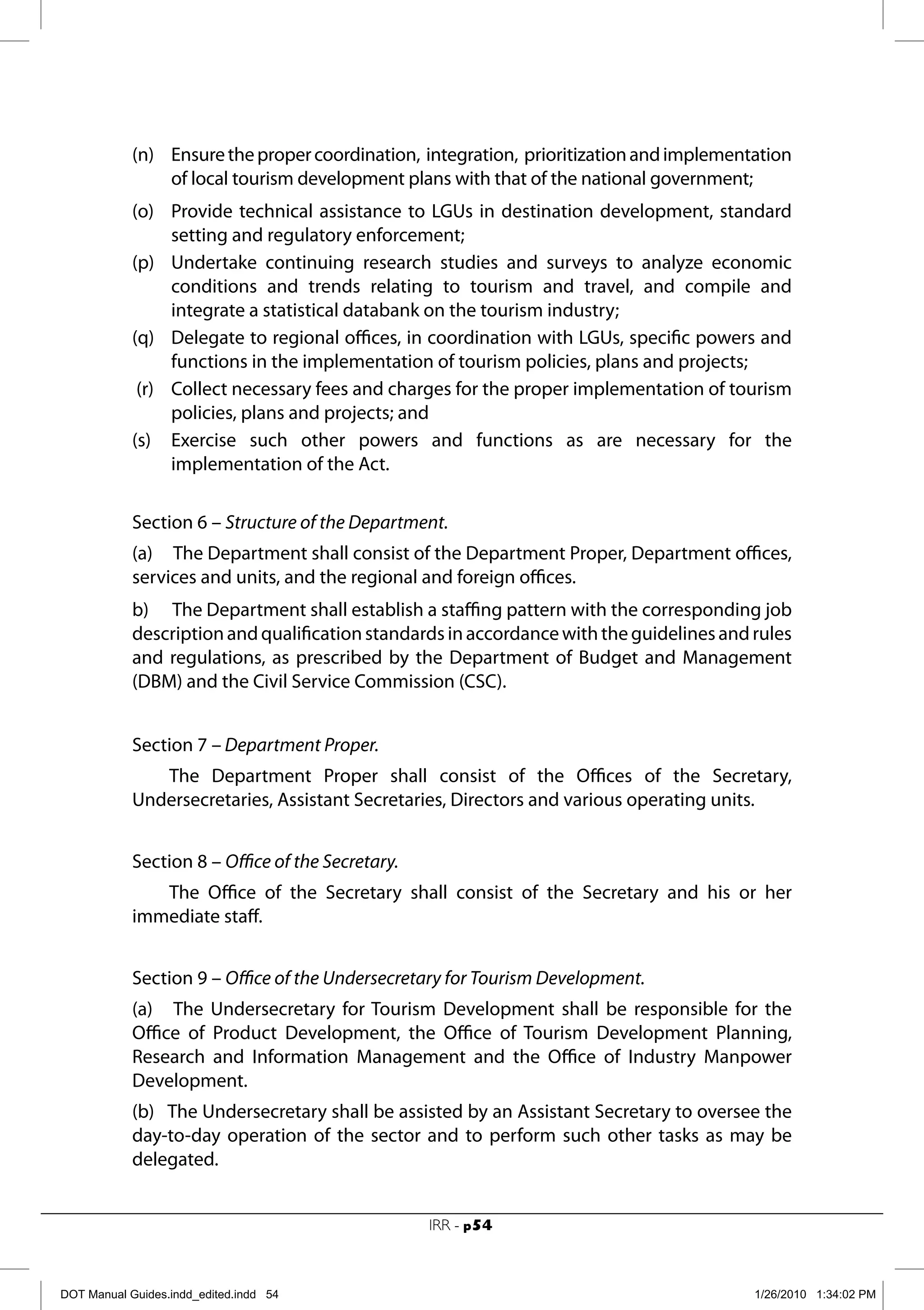 Philippine Tourism Act 2009 (RA 9593) | PDF