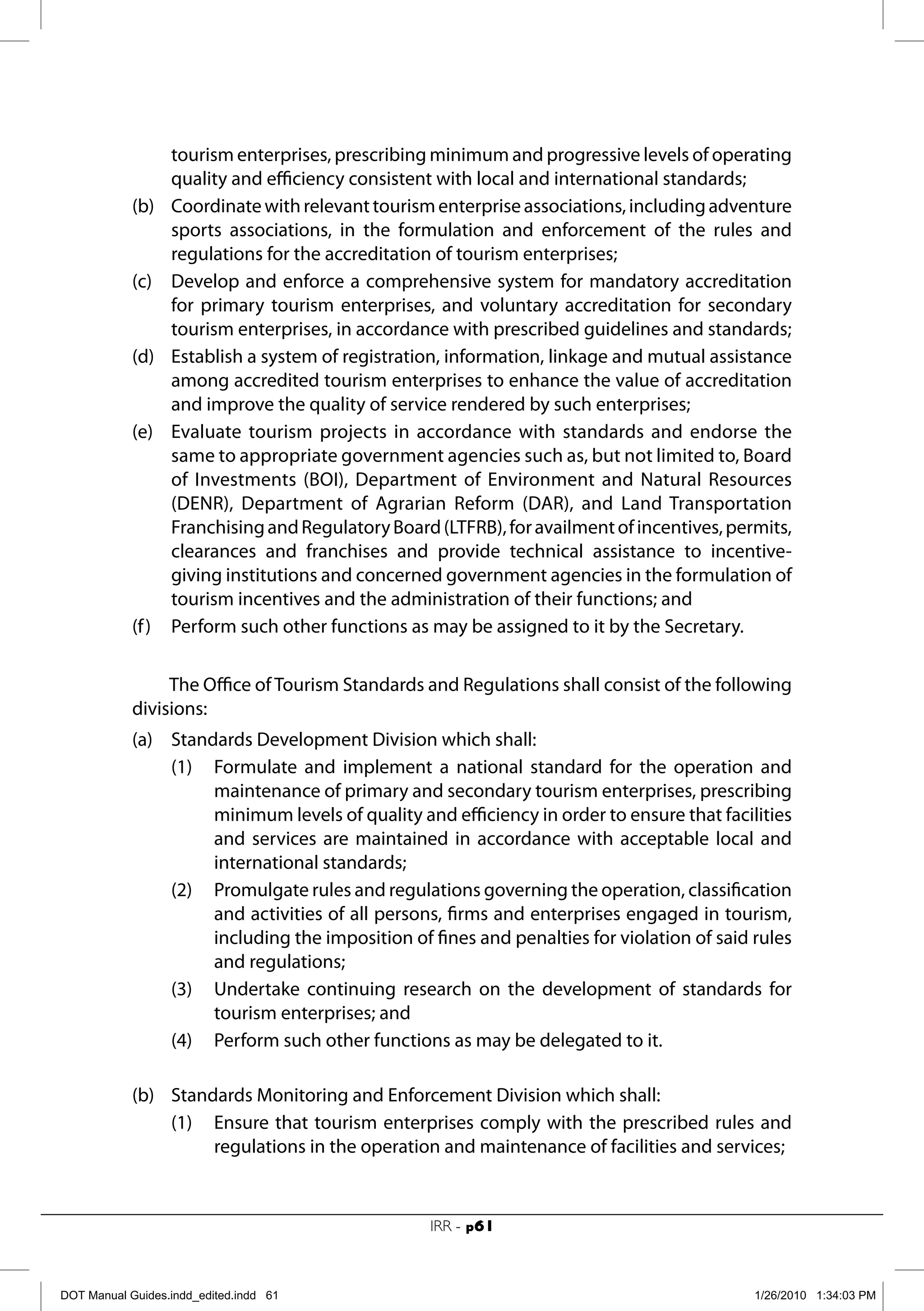 Philippine Tourism Act 2009 (RA 9593) | PDF