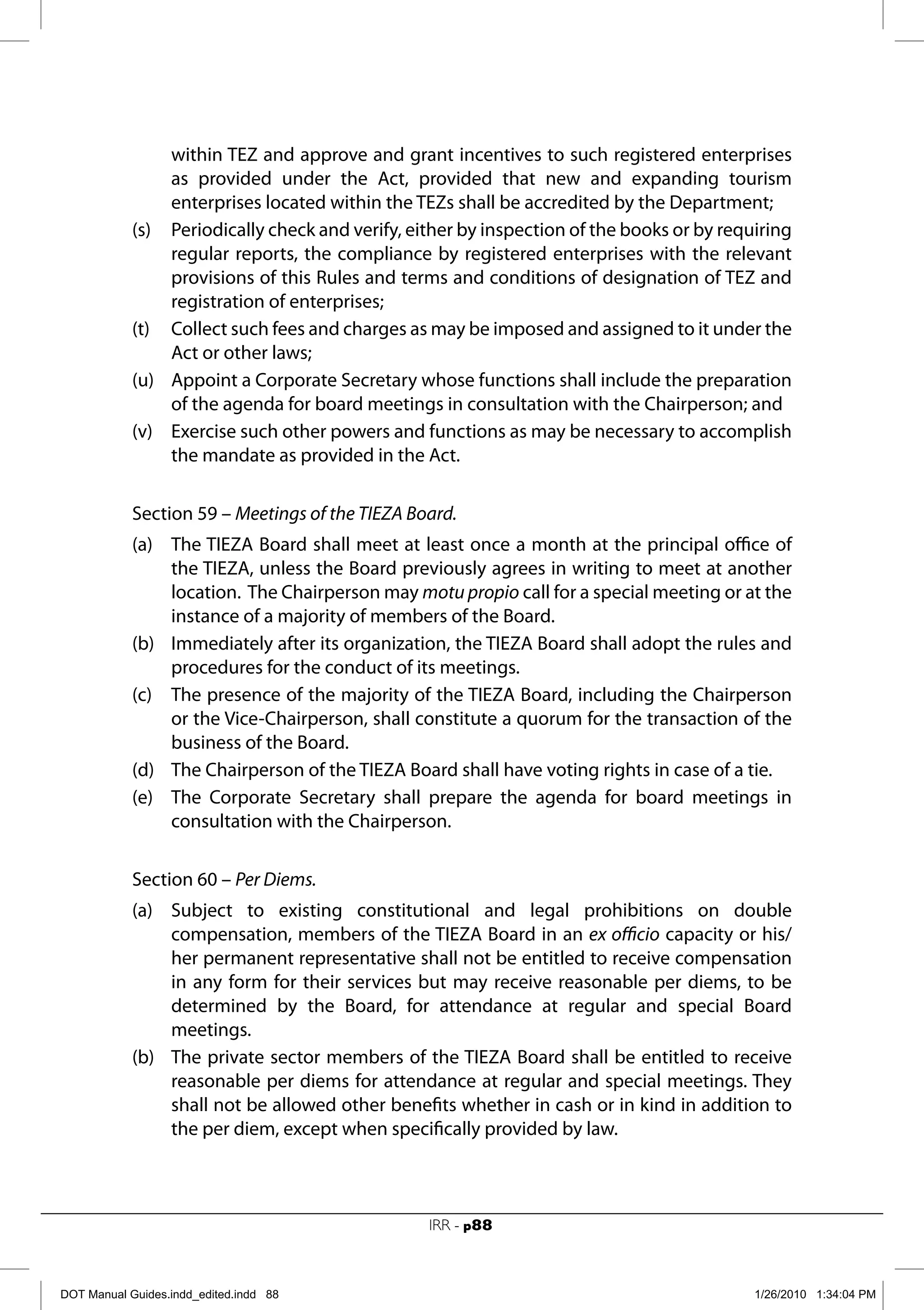 Philippine Tourism Act 2009 (RA 9593) | PDF