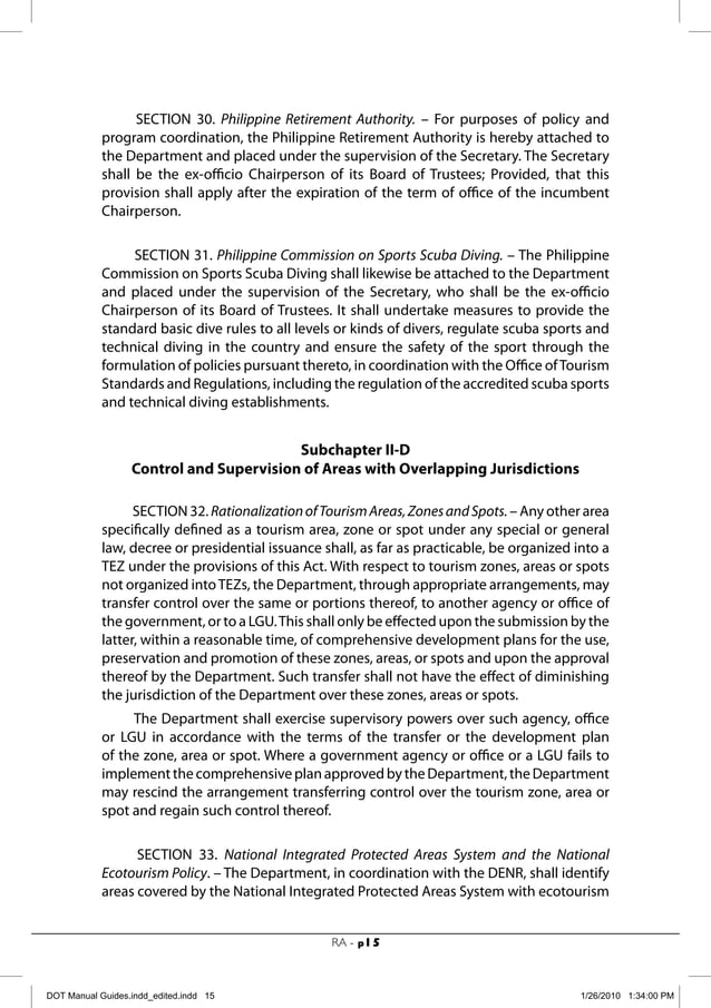 Philippine Tourism Act 2009 (RA 9593) | PDF | Travel