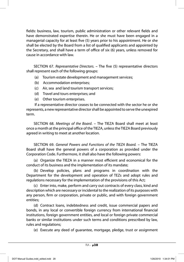 Philippine Tourism Act 2009 (RA 9593) | PDF | Travel