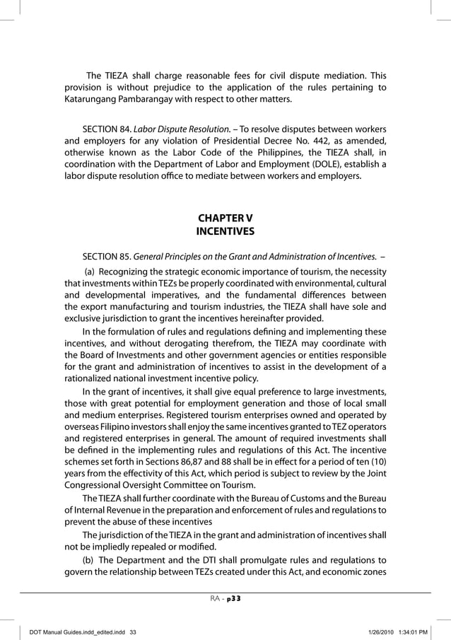 Philippine Tourism Act 2009 (RA 9593) | PDF | Travel