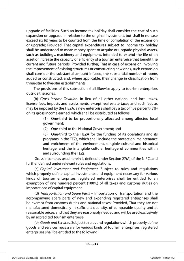 Philippine Tourism Act 2009 (RA 9593) | PDF | Travel