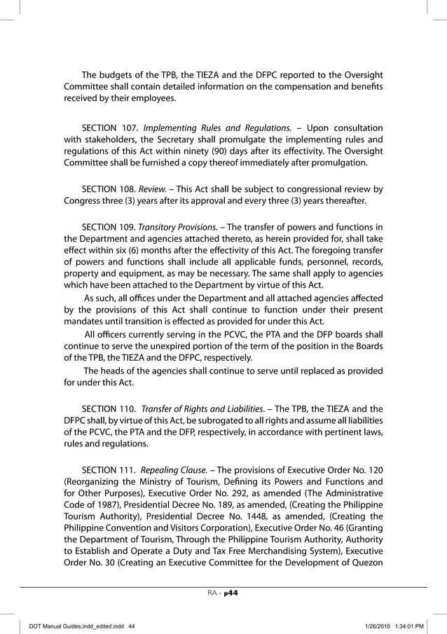 Philippine Tourism Act 2009 (RA 9593) | PDF | Travel