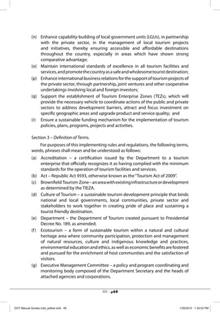 Philippine Tourism Act 2009 (RA 9593) | PDF