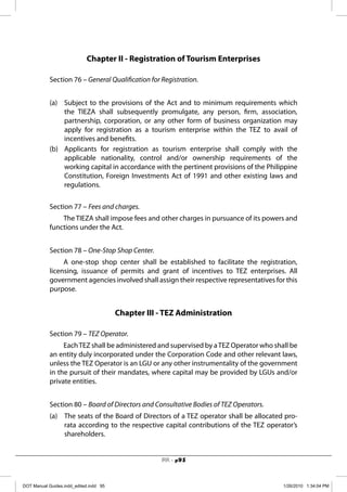 Philippine Tourism Act 2009 (RA 9593) | PDF