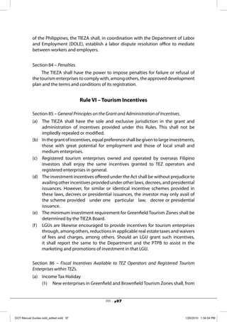 Philippine Tourism Act 2009 (RA 9593) | PDF | Travel