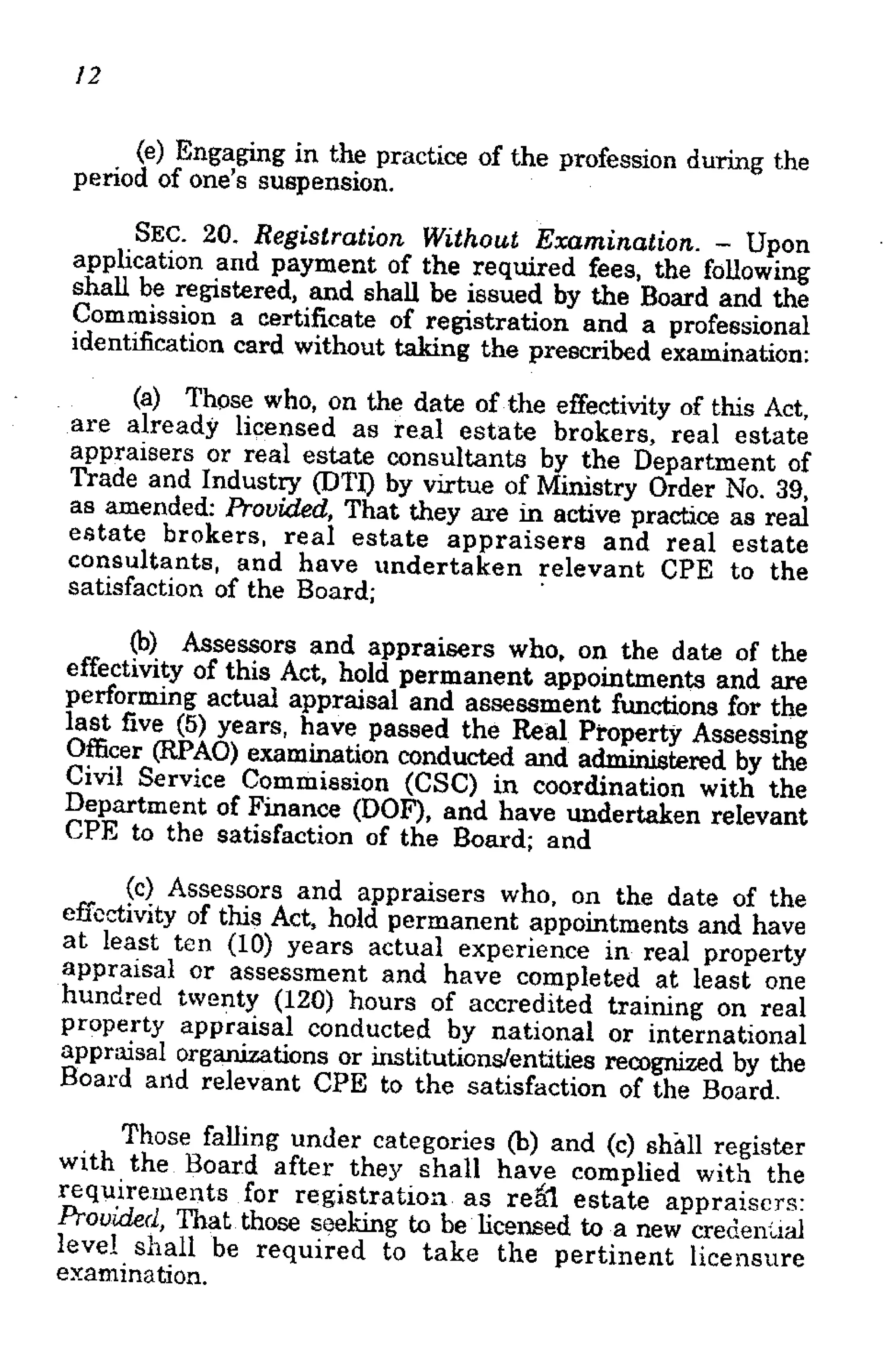 RA 9646 - RESA Law | PDF