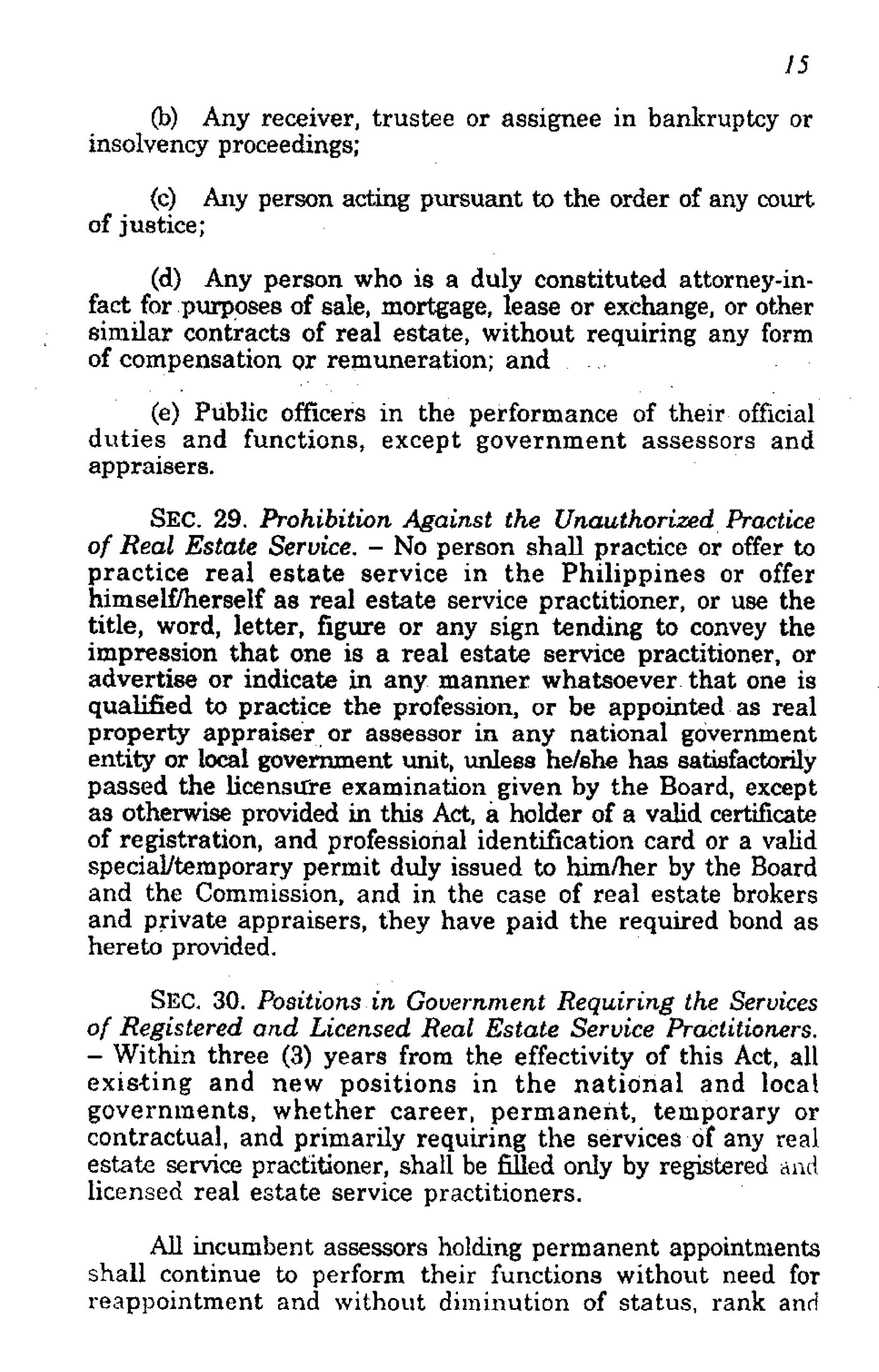 RA 9646 - RESA Law | PDF