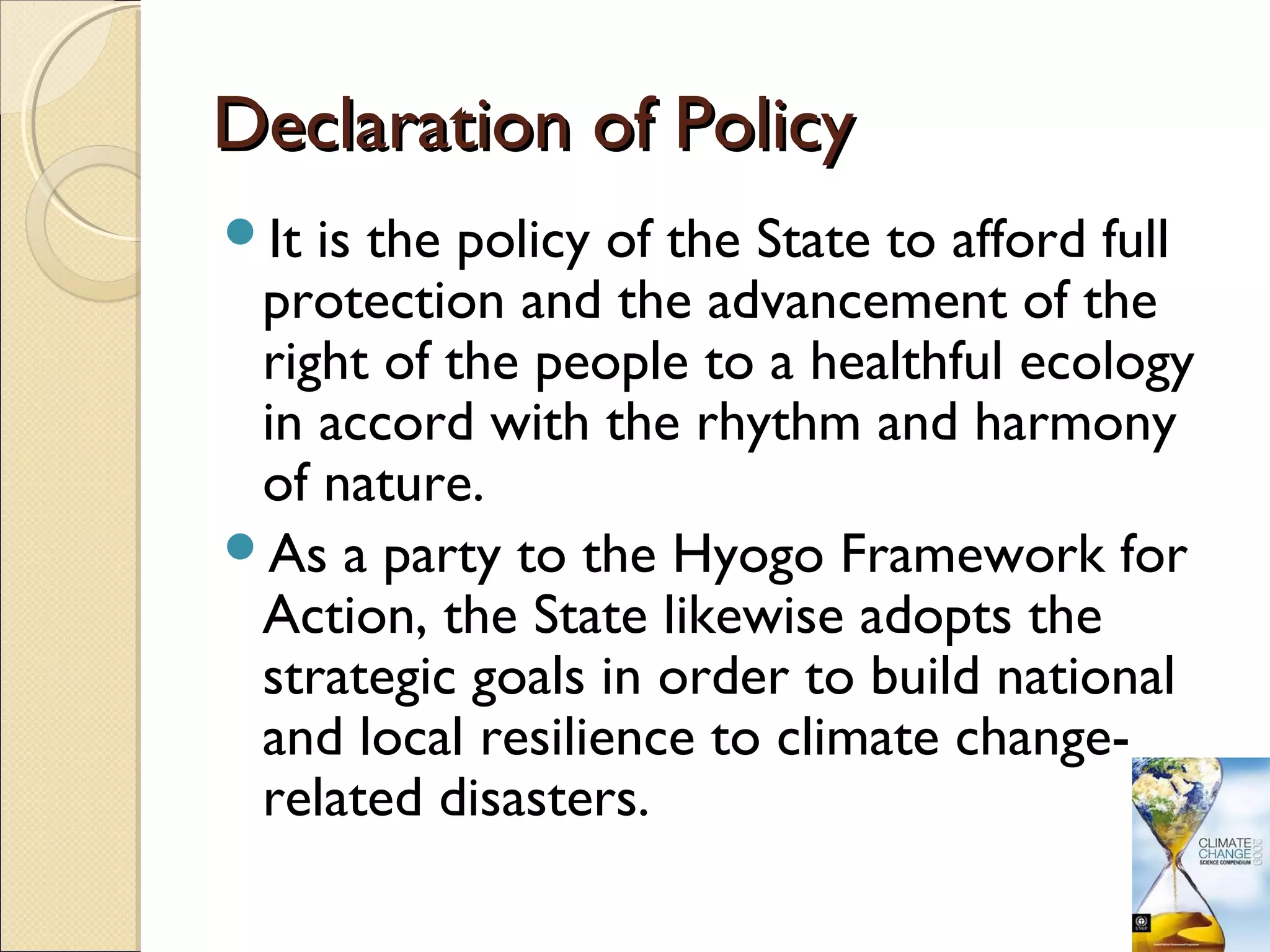 Ra 9729 Climate Change Act of 2009 | PPT