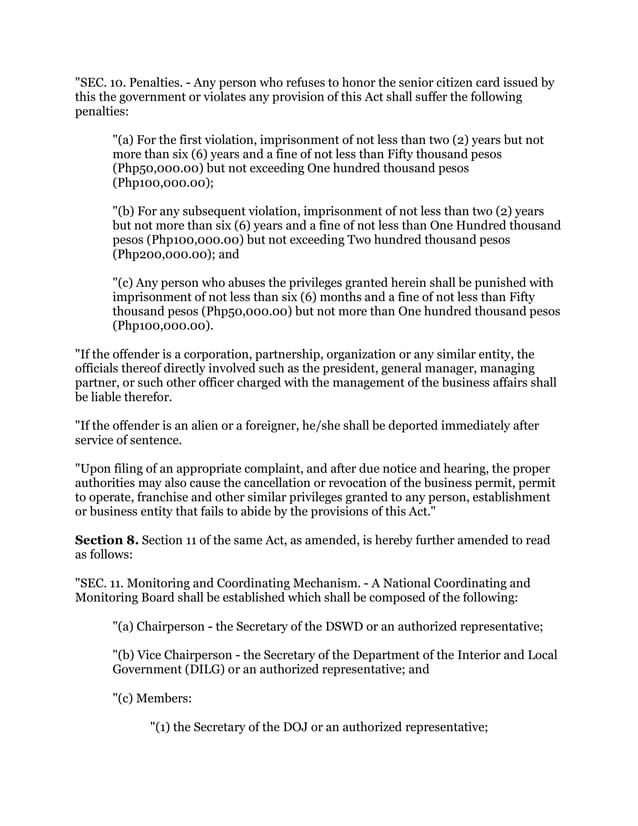 Ra 9994 the expanded senior citizens act | PDF