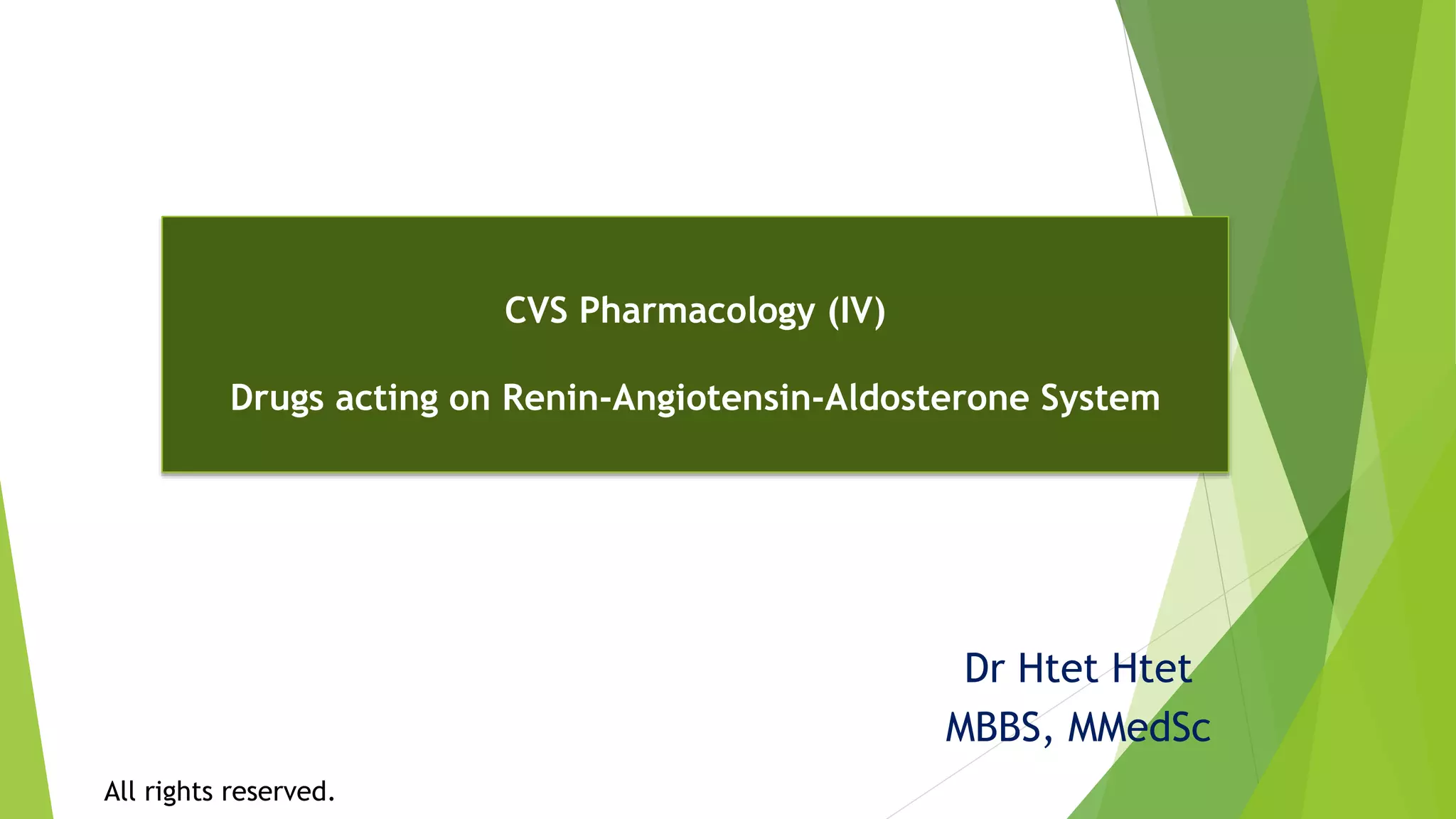 Drugs acting on Renin Angiotensin Aldosterone system | PPTX