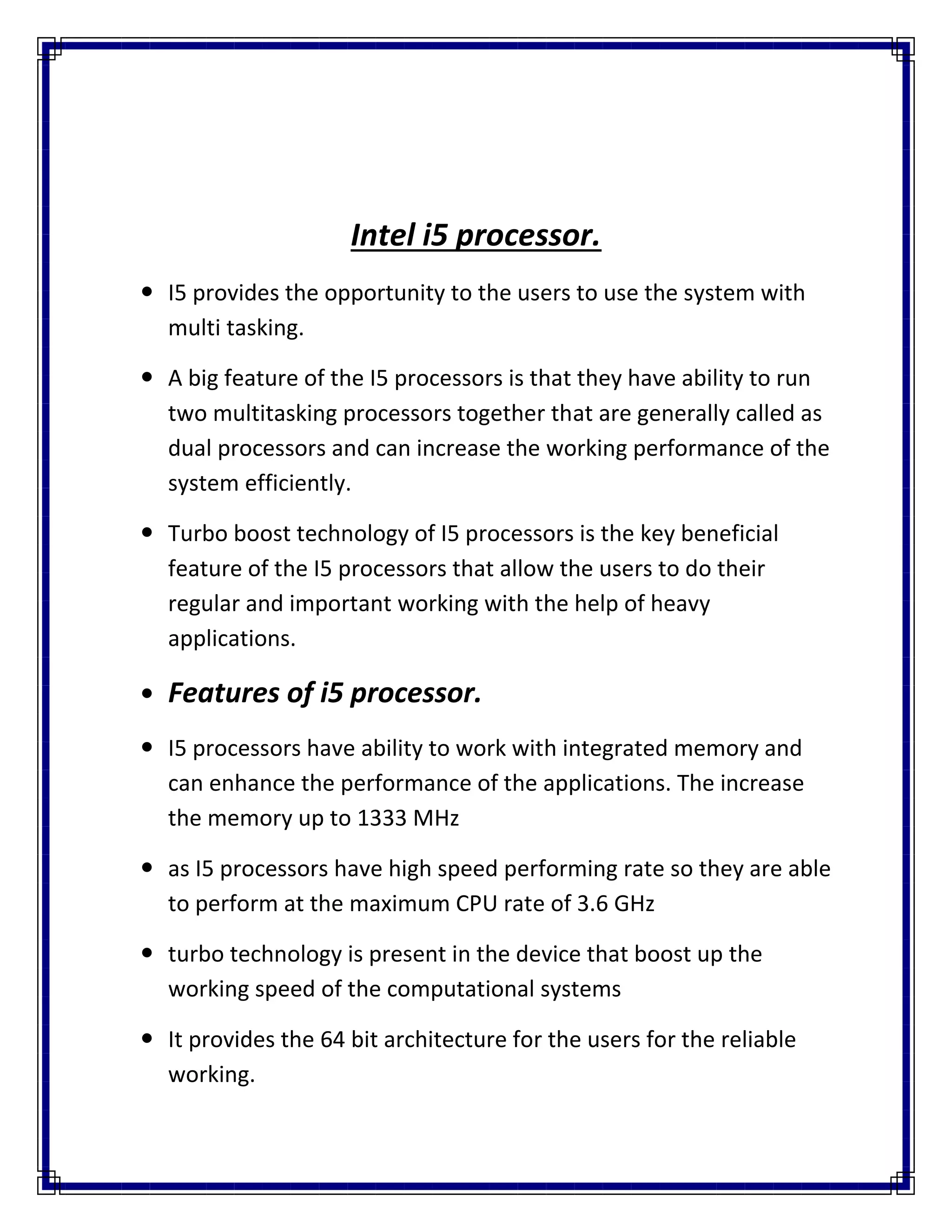 Intel Core I5 | DOCX