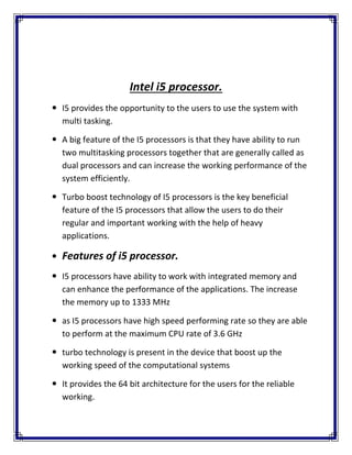 Intel Core I5 | DOCX