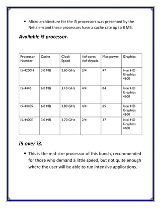 Intel Core I5 | DOCX