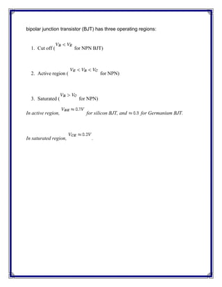 Diodes,BJT,MOSFET,JFET | DOCX