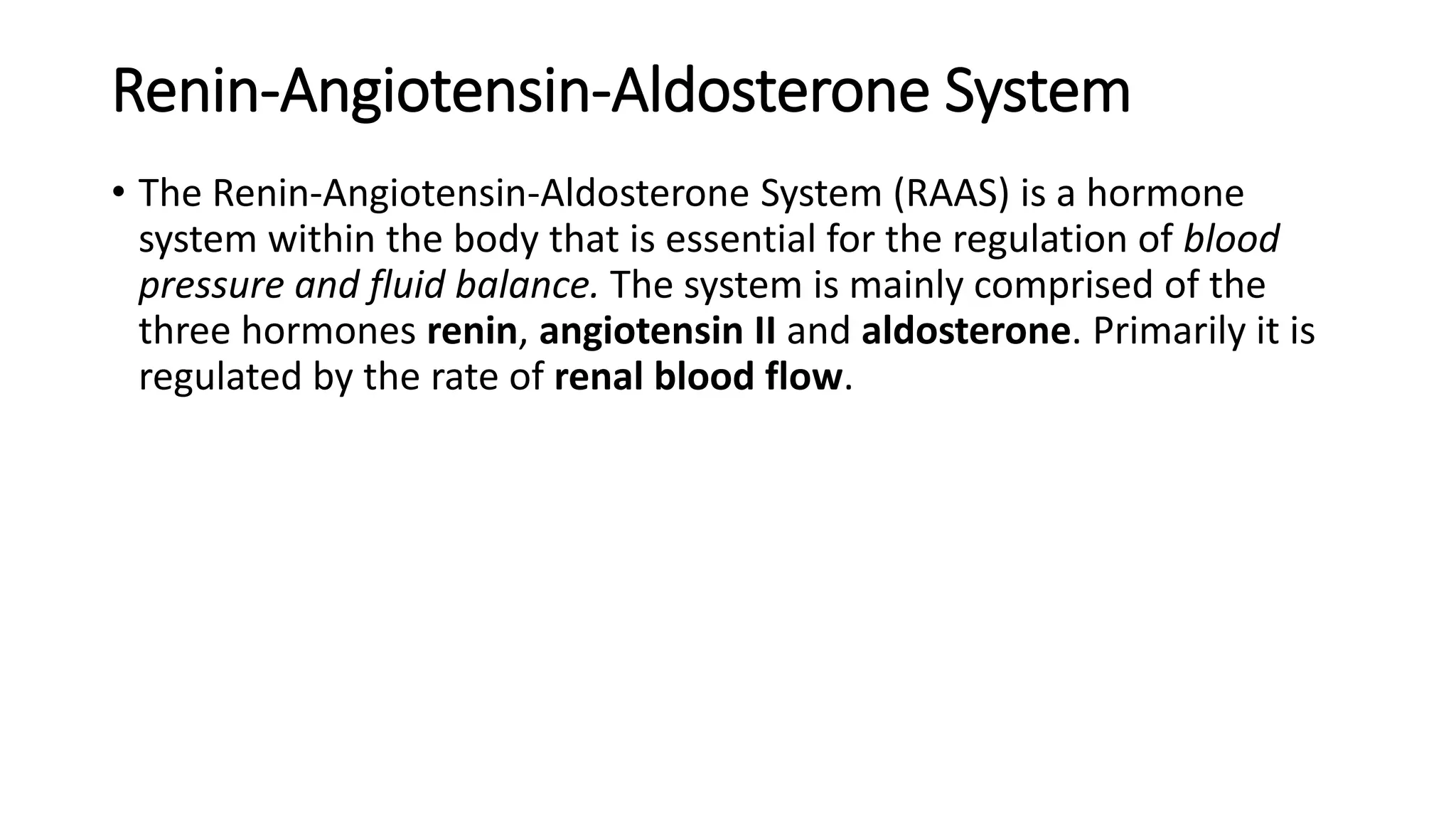 Renin-Angiotensin Aldeaterone System RAAS | PPTX