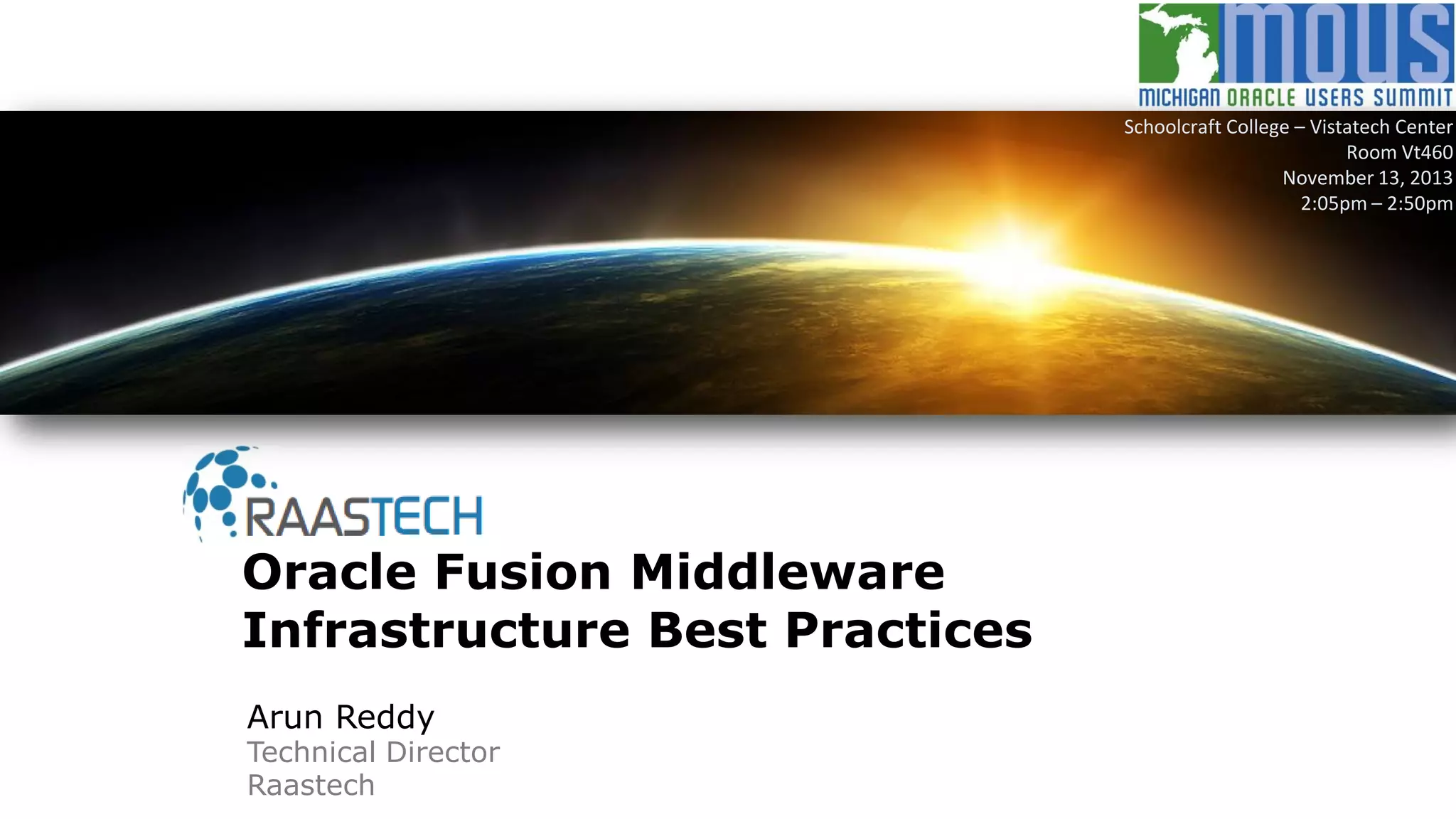 Oracle Fusion Middleware Infrastructure Best Practices | PPT
